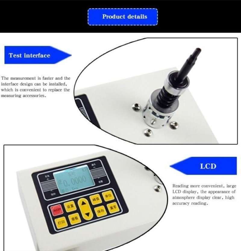 Jual Digital Torque Tester High-precision Torque Sensor For Tightening ...
