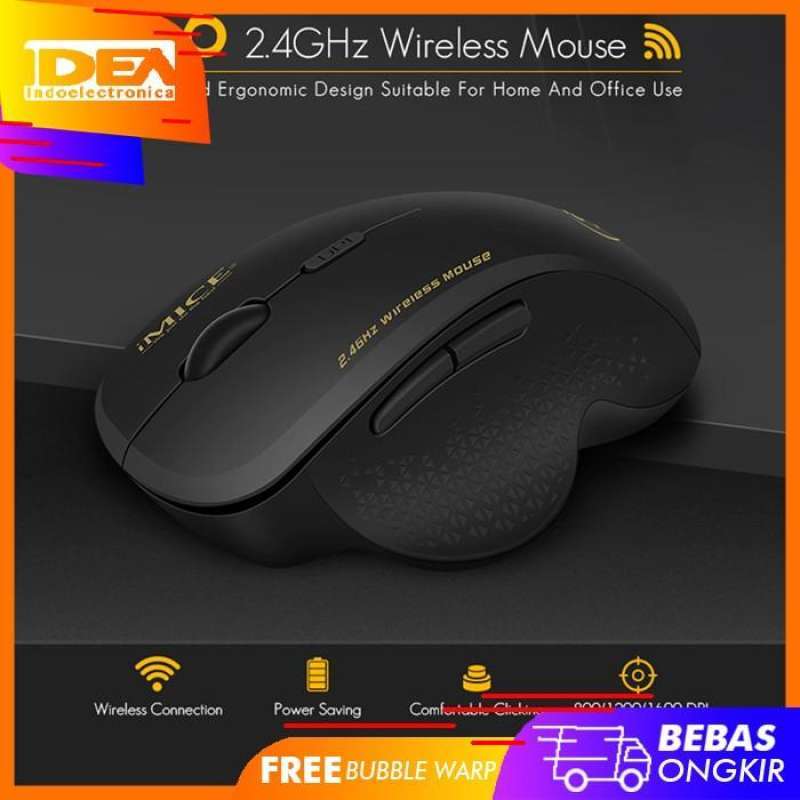 Jual iMice Wireless Gaming Mouse Ergonomic 1600 DPI Silent Edition - G6 ...