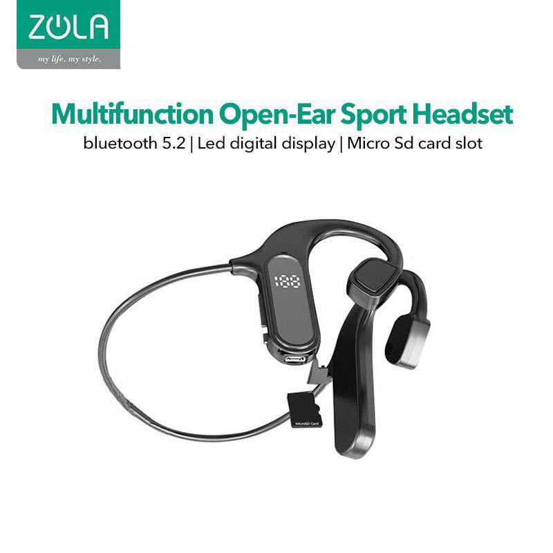 Promo Zola Open Ear Bone Conduction Headphone Wireless Earphone With SD ...
