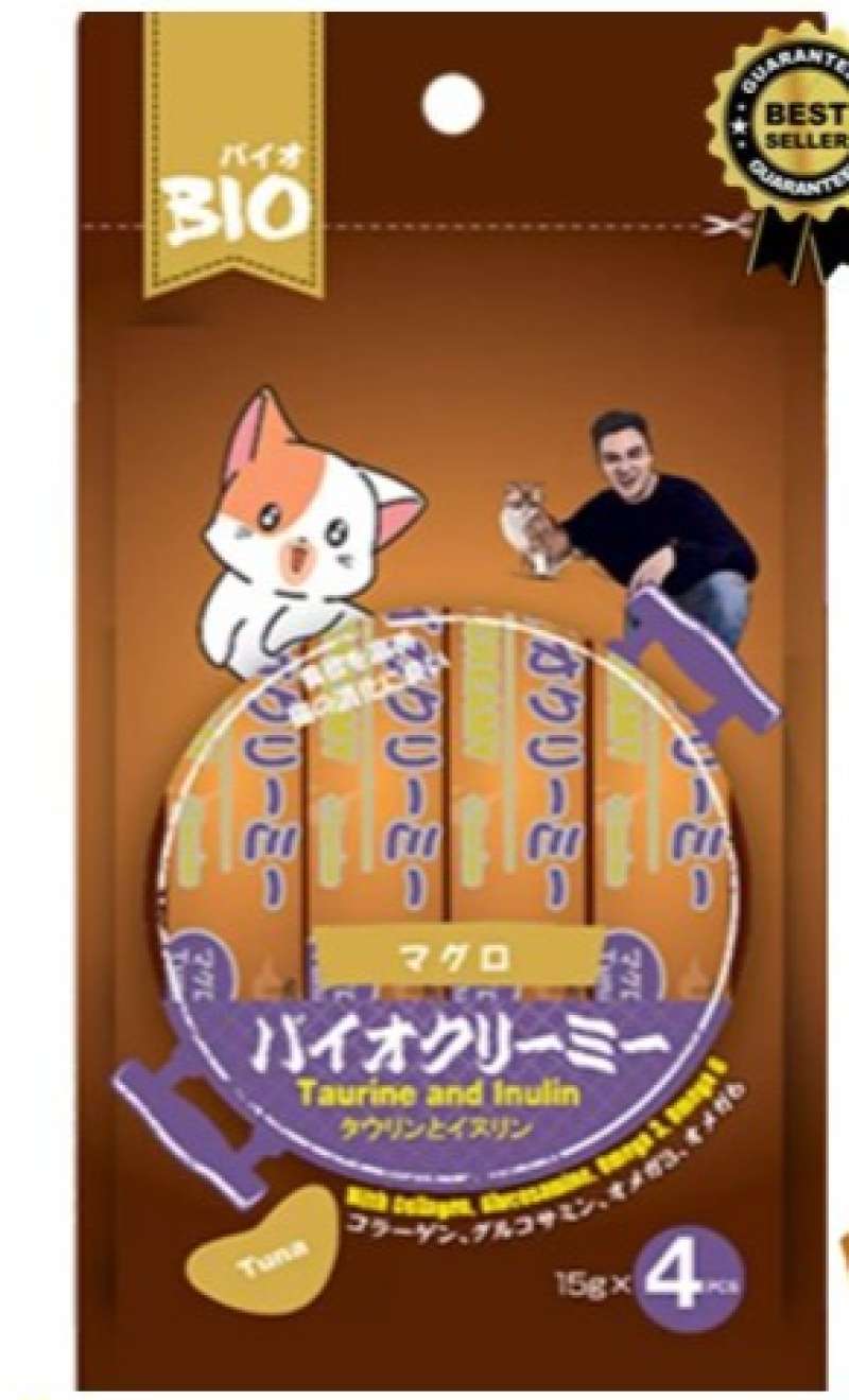 Jual Makanan / Snack Kucing BIO Creamy SNACK Kucing Rasa TUNA 1 Pack ...