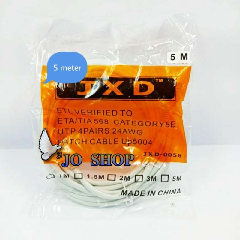 Jual KABEL DATA RJ45 5 METER 8 PIN/KABEL LAN/KABEL KONEKTOR/KABEL ...