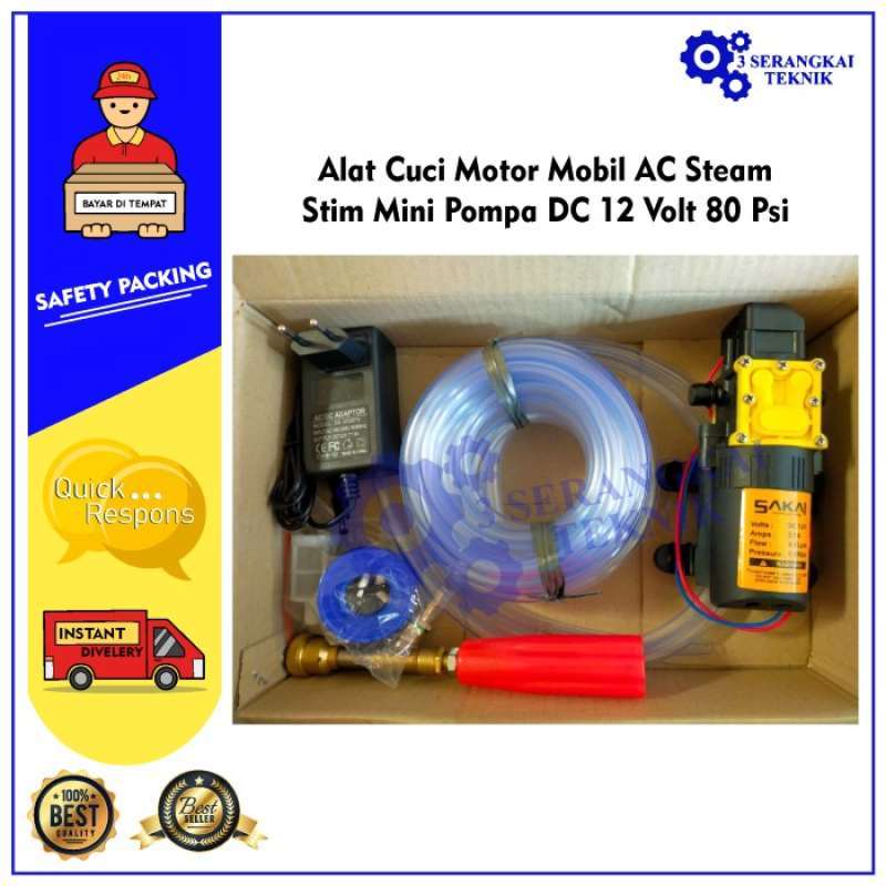 Promo Alat Cuci Motor Mobil Ac Steam Stim Mini Pompa Dc 12 Volt 80 Psi ...
