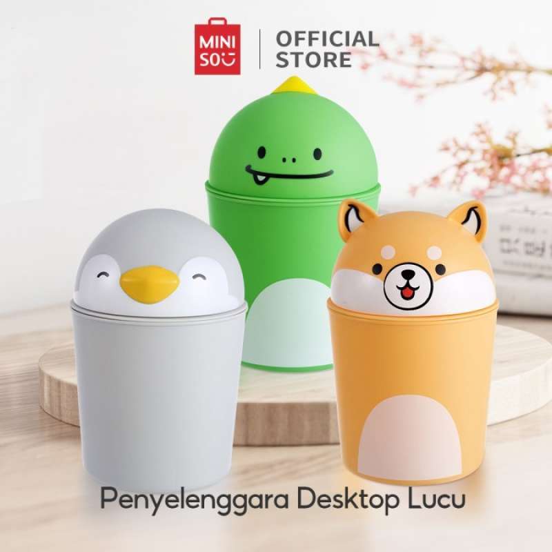Promo DISKONN MINISO Mini Tempat Sampah Desktop Seri Keluarga Mini ...