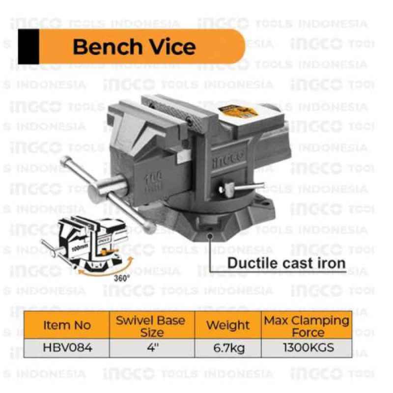 Jual Ragum Tanggem Meja Putar Inch Bench Vice 4 Inch Catok Paron INGCO ...