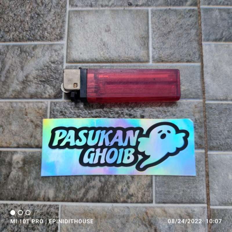Jual Stiker Pasukan Ghoib Kata Viral FYP Hologram Rainbow Motor Helm HP ...