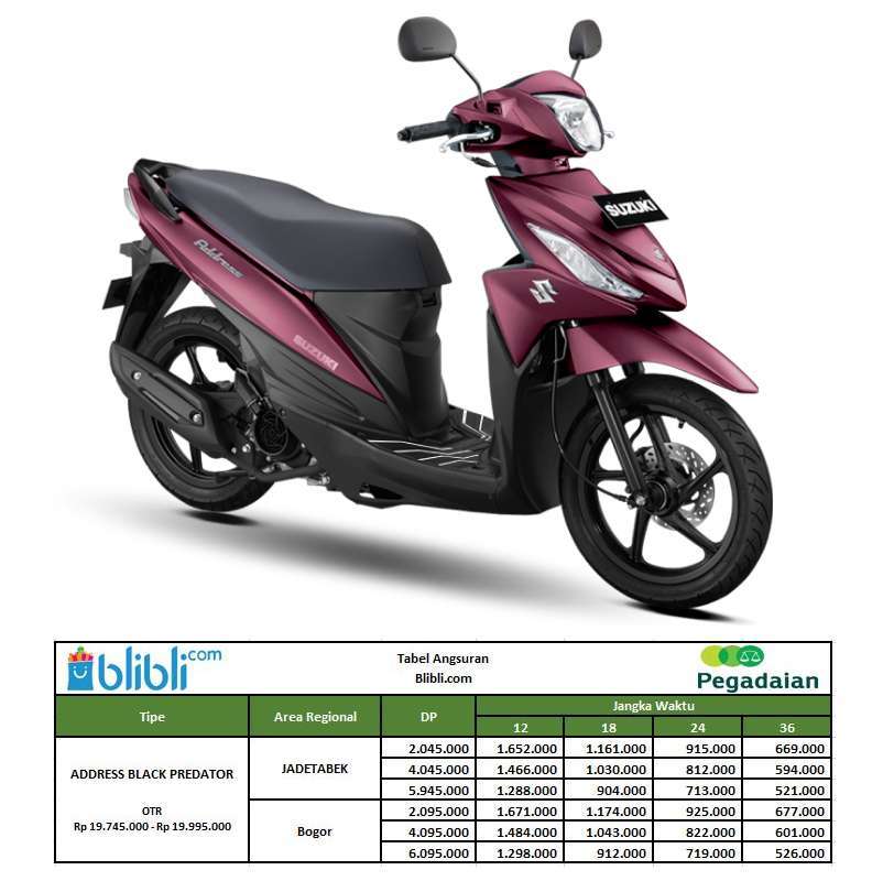 Jual Pegadaian - [DP] Suzuki Address FI Black Predator Sepeda Motor ...