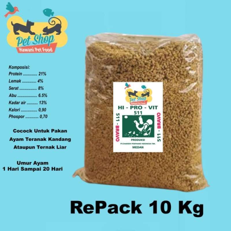 Jual Hawanips Pur Ayam 511 Bravo Voer Pakan Ayam Kemasan 10 Kilogram di ...