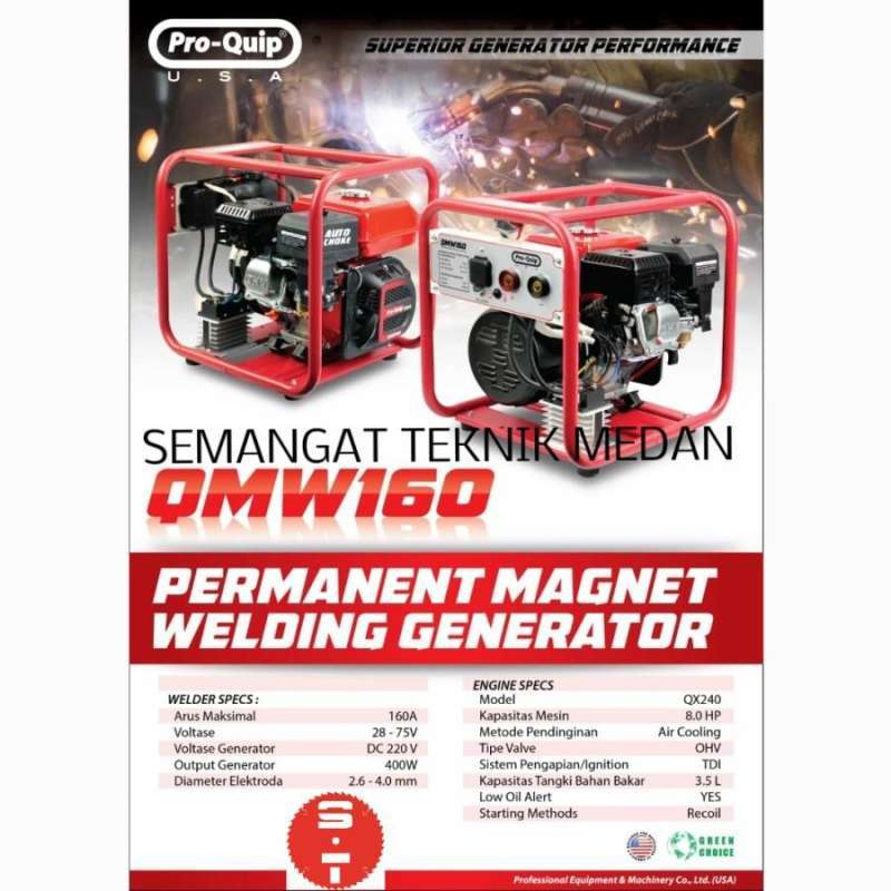 Jual QMW160 MESIN LAS GENSET LAS GENERATOR 400 WATT 160A PRO-QUIP ...