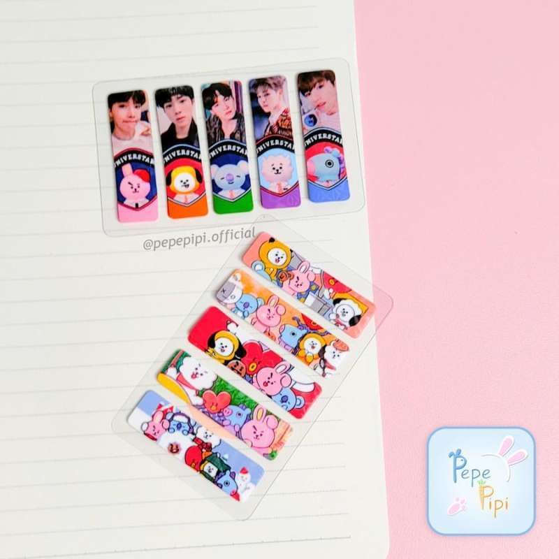 Jual Sticky Notes Hologram BTS x BT21 MIX Foto Karakter Post it Note ...
