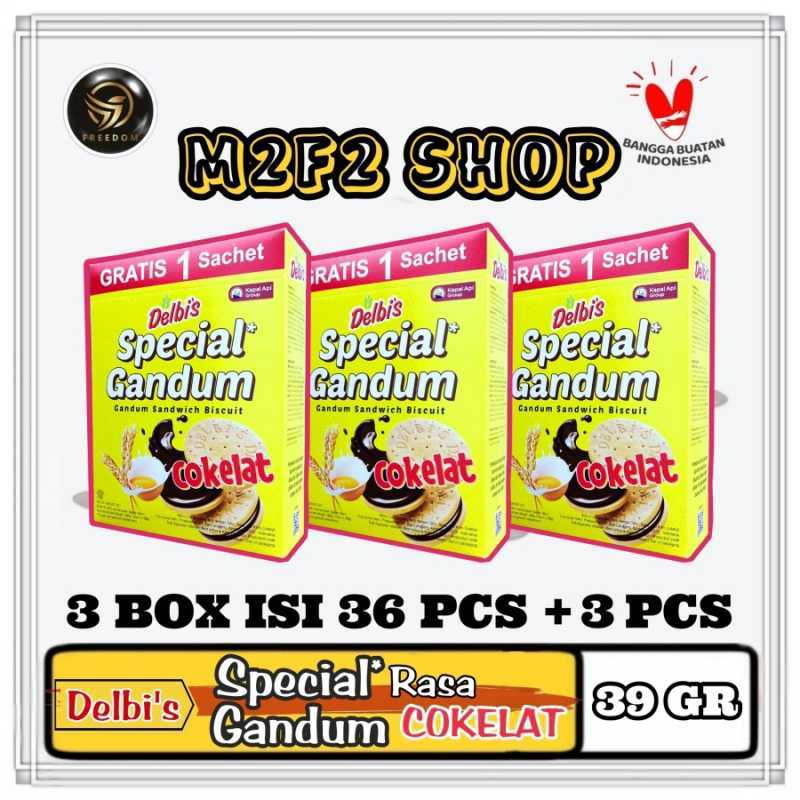 Jual Delbis Biskuit Special Gandum Sandwich Rasa Cokelat - 39 gr ...