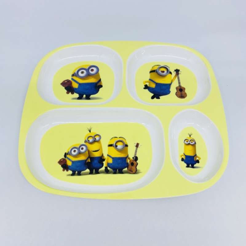 Jual DISKONNN Piring makan melamin anak sekat 4 bento box minions ...