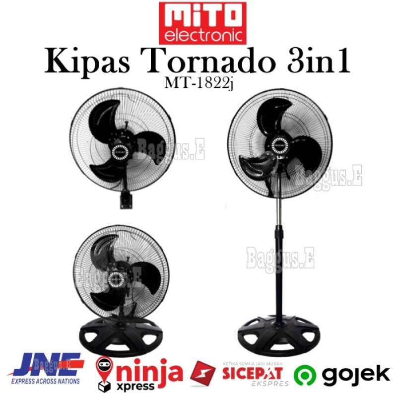 Jual Mitochiba MT 1822 J 3 in 1 Fan 18 Inch Black Kipas Angin Besi Tornado di Seller MMT Garko ...