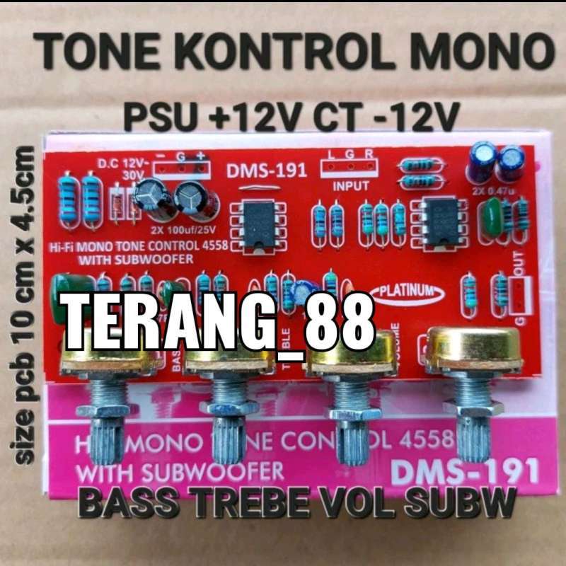 Jual TONE CONTROL MONO SUBWOOFER DMS191 DMS-191 HIFI 4558 PLATINUM KIT ...