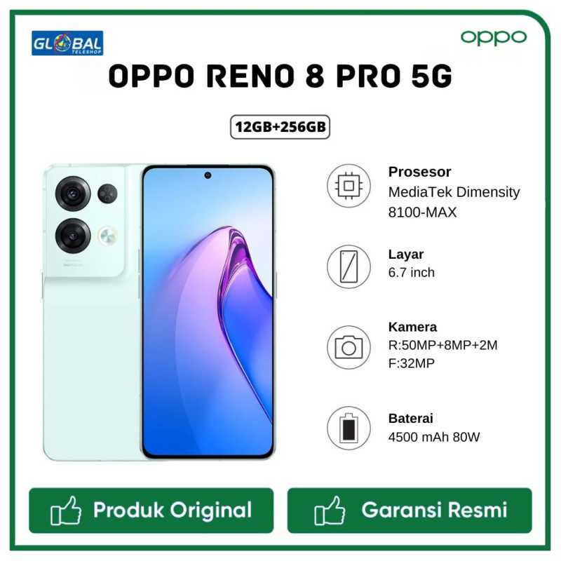 Jual Oppo Reno 8 Pro Smartphone [12GB/256GB] Garansi Resmi di Seller Global Teleshop Official ...