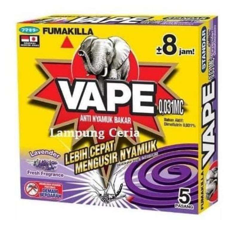 Jual OBAT NYAMUK BAKAR VAPE FUMAKILLA STANDAR 8 JAM ISI 5 PASANG di ...