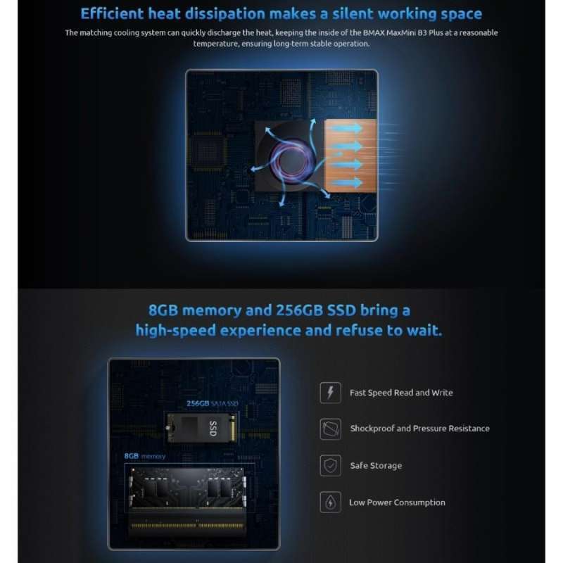 Jual Mini Pc Bmax B3 Plus 16/256gb Ssd Intel N5095 Dual Lan Hdmi ...