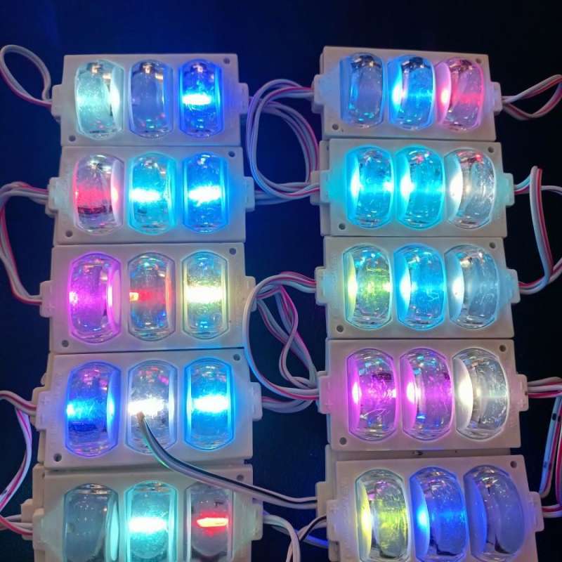 Jual lampu led 3 mata RGB injection variasi motor mobil bus truk neon ...