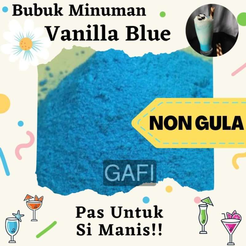 Jual Bubuk Minuman Rasa Vanila Blue Non Gula 1Kg Minuman Boba Instan ...