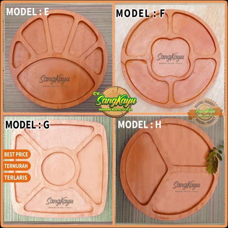 Jual Nampan Kayu Bulat Piring Kayu Piring Saji Piring Unik Wooden Tray ...