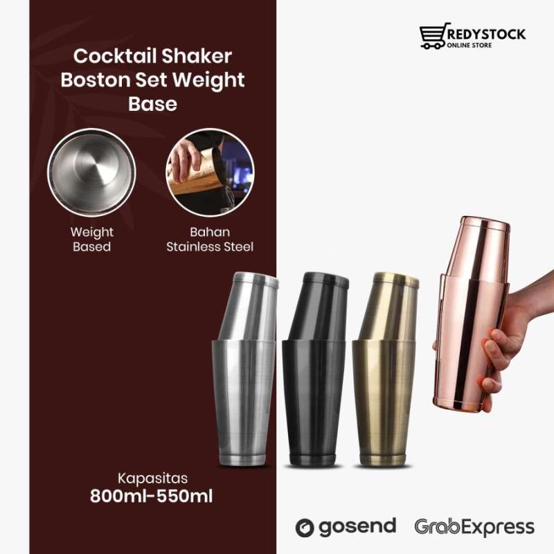 Promo BOSTON COCKTAIL SHAKER STAINLESS SUS-304 800ML/550ML SET WEIGHT ...