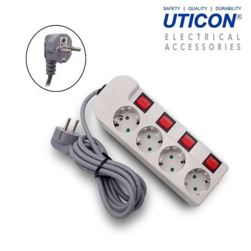 Promo Stop Kontak 4 Lubang Saklar Masing Masing Uticon St-1482 Sw ...