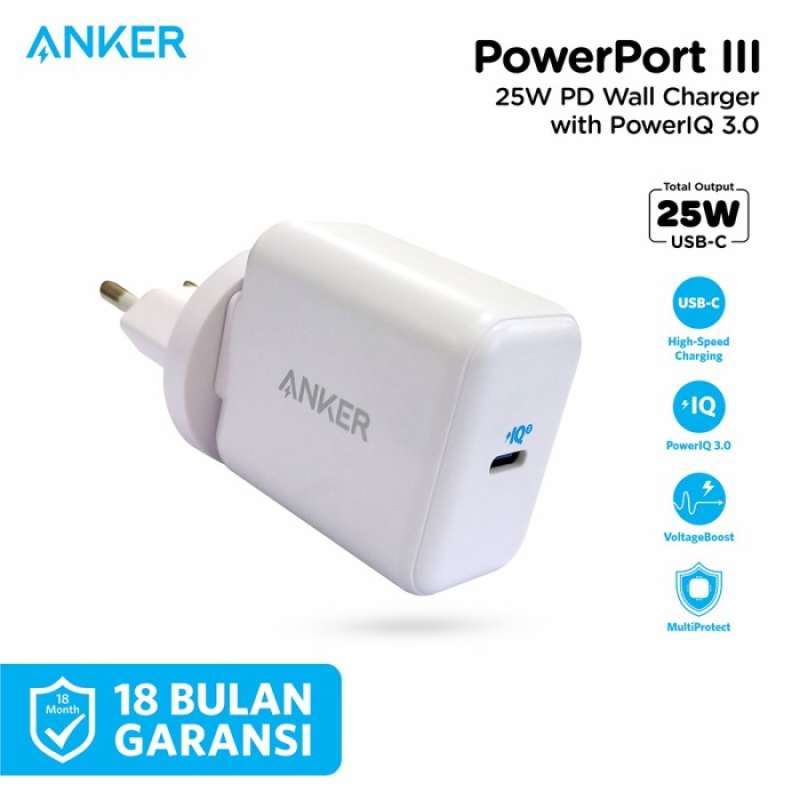 Jual Wall Charger Anker PowerPort III 25W - A2058 di Seller Kasamso Elite - Kapuk, Kota Jakarta ...