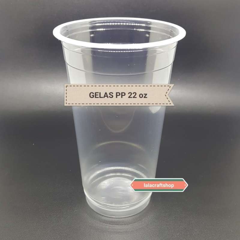 Jual GELAS PLASTIK PP 22 OZ TEBAL + SABLON/piece, minimum order 2000 pcs di Seller lalacraftshop ...