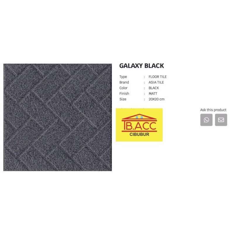 Jual Keramik Asia Tile 20x20 Galaxy Black di Seller TB ACC CIBUBUR ...
