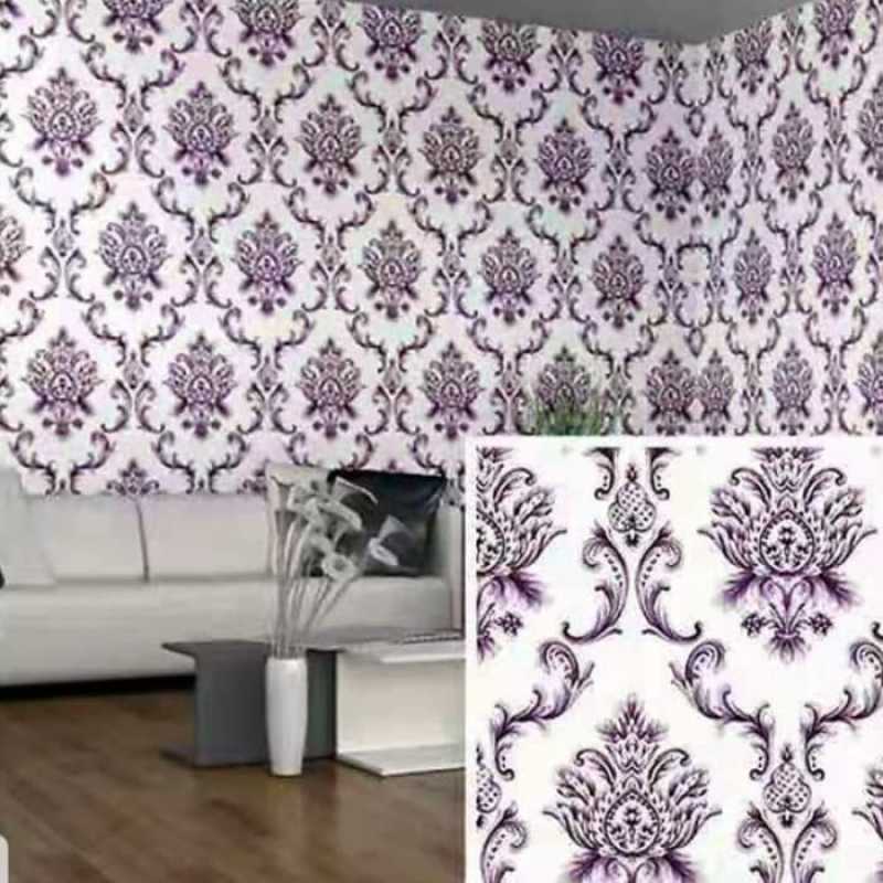 Promo Wallpaper Stickers Dinding motif Batik Warna Ungu di Seller ...