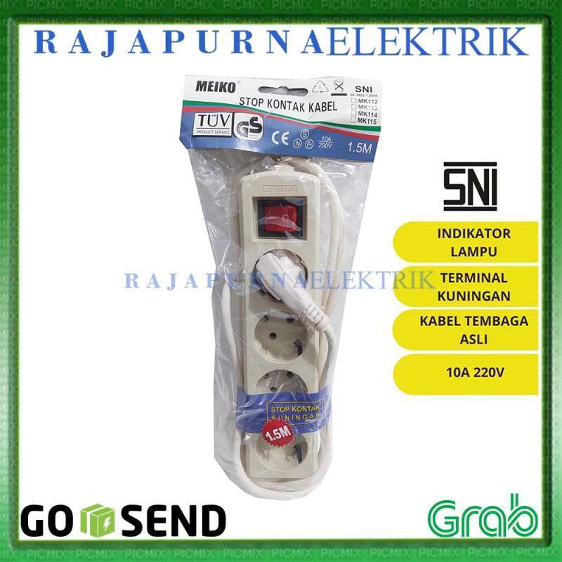 Jual Stop Kontak Colokan 4 lubang saklar on-off kabel 1,5 meter SNI ...