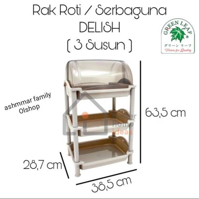Jual Green Leaf Bread Case With Rack / Tempat Roti Susun Green Leaf di ...