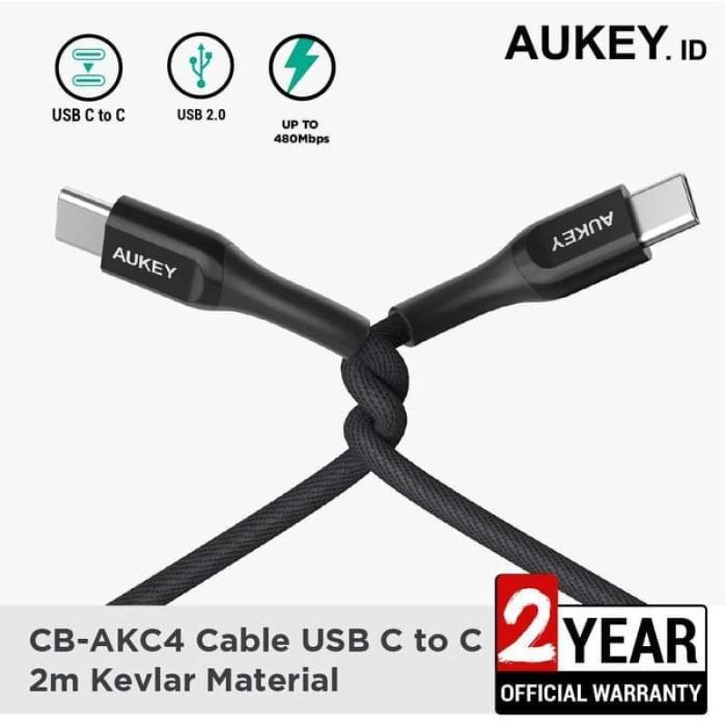 Jual Aukey Cable CB-AKC4 USB C to C 2m Kevlar Material di Seller ...