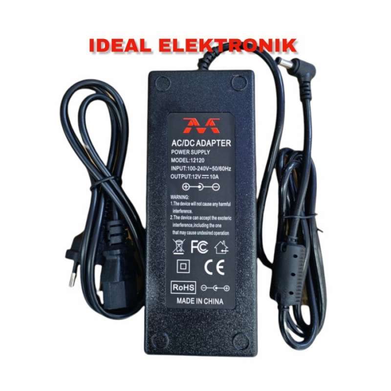 Jual ADAPTOR 12V 10A - POMPA DC - CONVERTER CCTV - LED STRIP MURNI ASLI ...