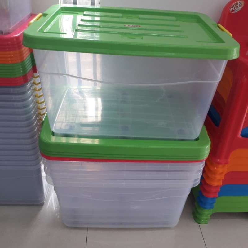 Jual Box Kontainer Plastik Bening Wagon Lion Star 100 Liter di Seller ...