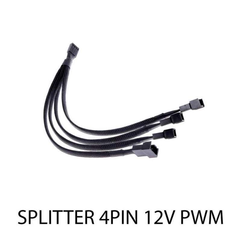 Jual KABEL SPLITTER PWM TO PWM 4PIN 12V 4x COOLING FAN CABLE FANHUB HUB ...