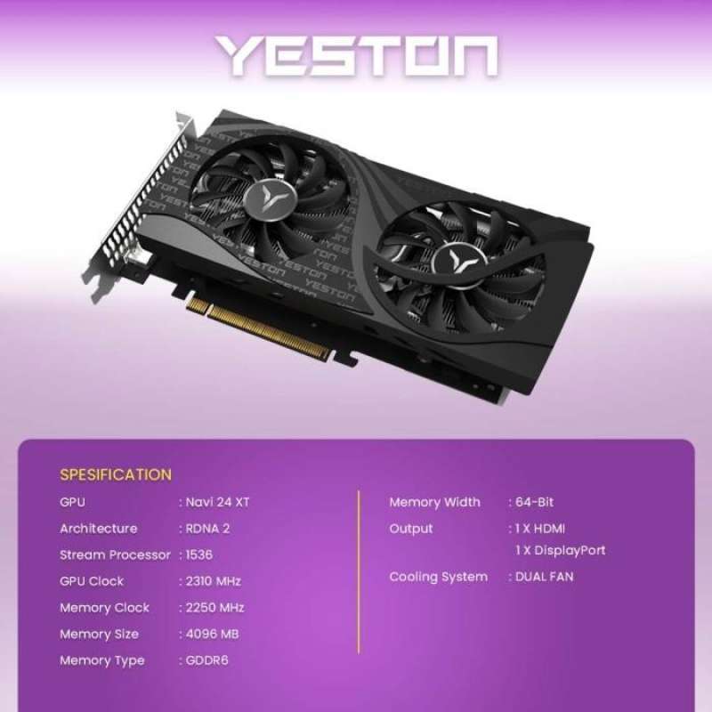 Jual Vga Card / Vga Amd Yeston Rx 6500 Xt 4gb Gddr6 64bit Di Seller ...