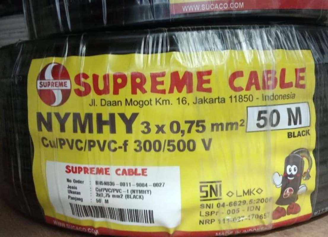 Jual Kabel SUPREME NYYHY atau NYMHY BLACK 3x0,75mm 50mtr di Seller CV ...