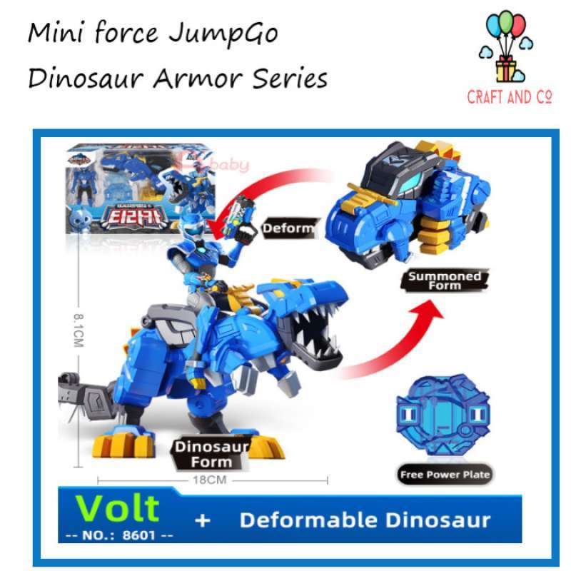 Jual Mainan robot Miniforce mini force Dinosour transform armour Jumpgo ...