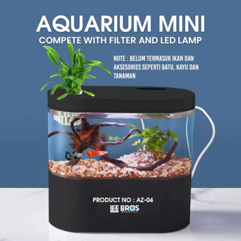 Promo Aquarium Cupang Lengkap Filter + LED / Aquarium Mini USB Unik AZ-04 Diskon 23% di Seller ...