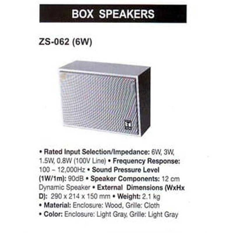 Jual Toa Zs-062 Box Ceiling Speaker [6 Watt] Di Seller Maju Jaya ...