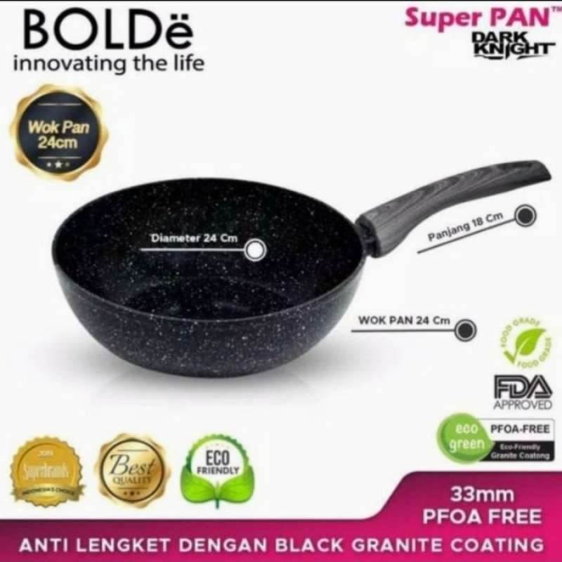 Jual BOLDe 24cm BEIGE Fry Wok Granite Coating Super Pan Wajan Panci ...
