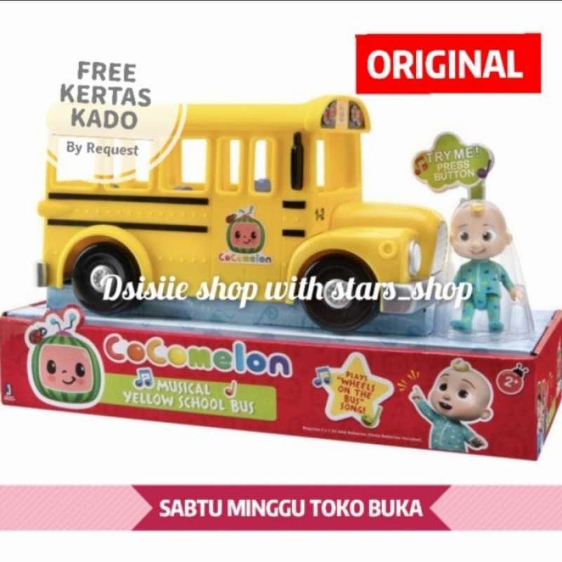Promo Cocomelon Musical Yellow School Bus Original / Mainan Edukasi ...