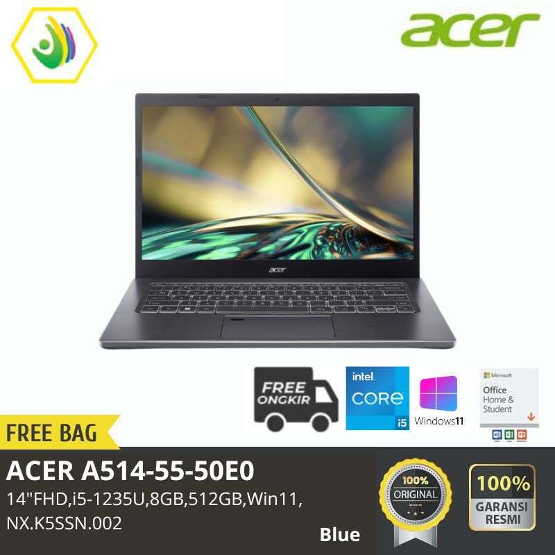Jual Acer A514-55-50e0 14inc,fhd,i5-1235u,8gb,512gb,win 11,blue,nx ...