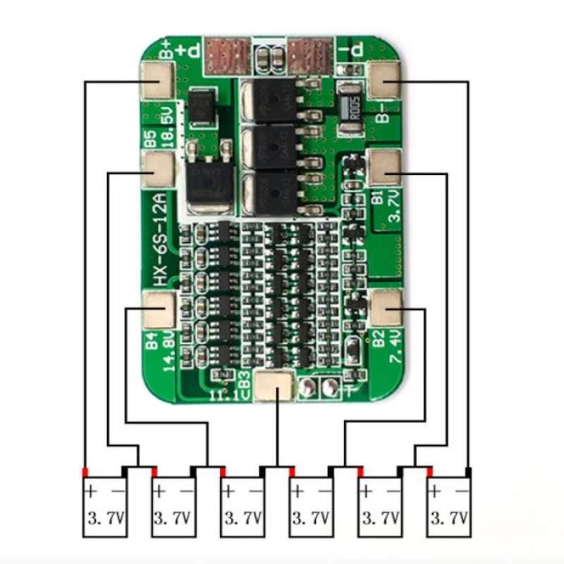 Promo Jual Bms 6s 24v 18650 Li-ion Lithium Battery Charge Protection ...
