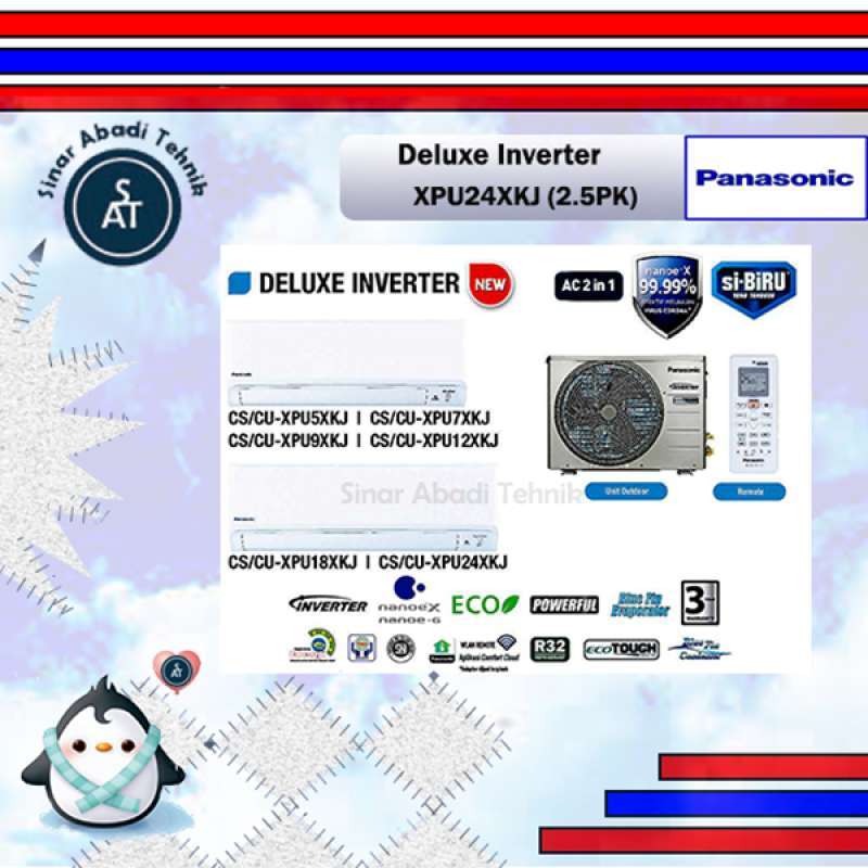 Jual Panasonic AC Split Deluxe Inverter Type XPU24XKJ (2.5PK) di Seller ...