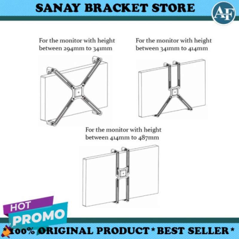 Promo Tv Monitor Tanpa Lubang 4 Baut Bracket Jepit Spider Adapter Vesa ...