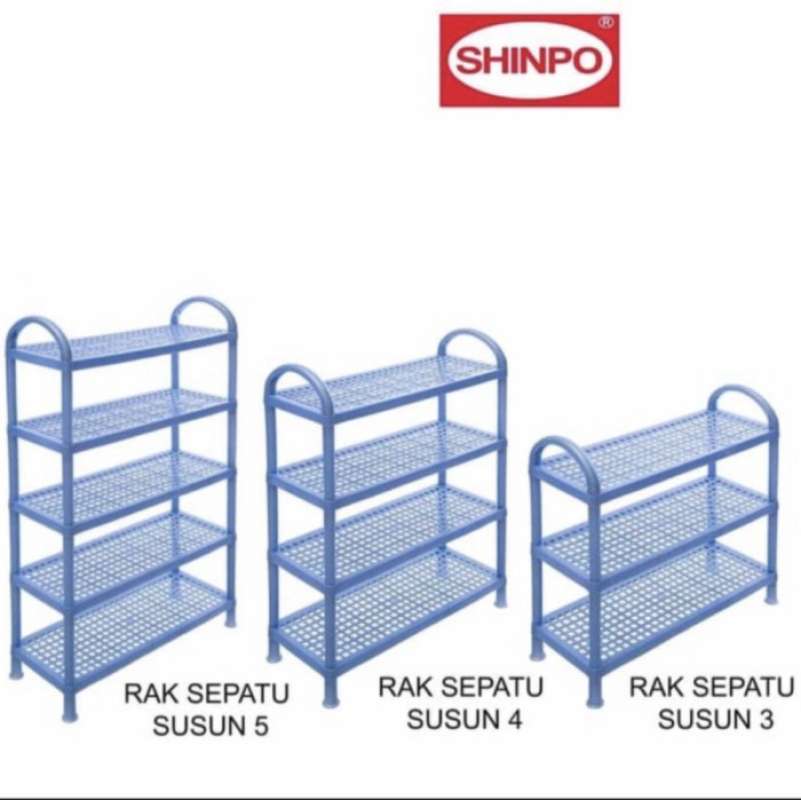 Promo Rak Sepatu Sendal Susun 3 Susun 4 Susun 5 Plastik Merk Shinpo ...