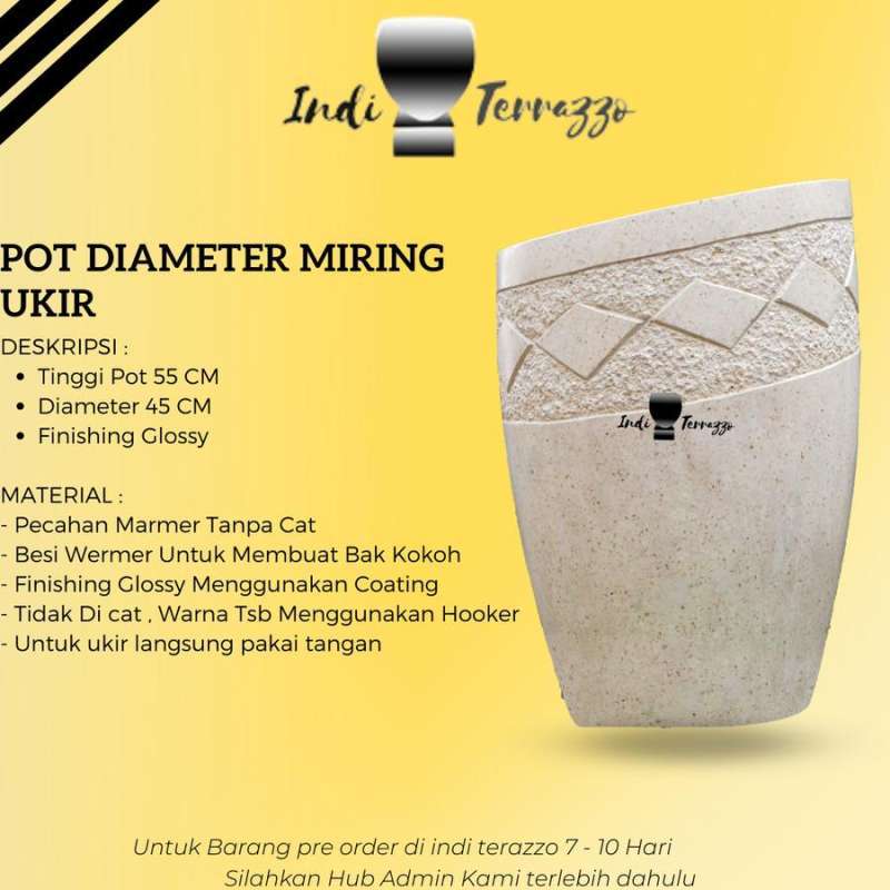 Jual INDI TERAZZO POT KERAMIK TANAMAN BUNGA TERASO PUTIH POT BUNGA ...