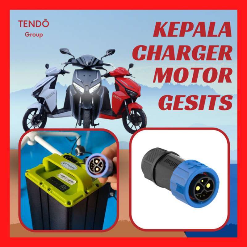 Promo Kepala Charger Colokan Charging Plug Baterai Aki Motor Gesits M23 ...