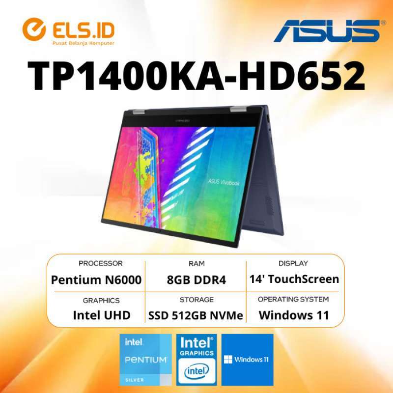 Jual Asus Vivobook Flip Tp1400ka-hd652 Pentium-n6000 8gb Ssd 512gb 14 ...